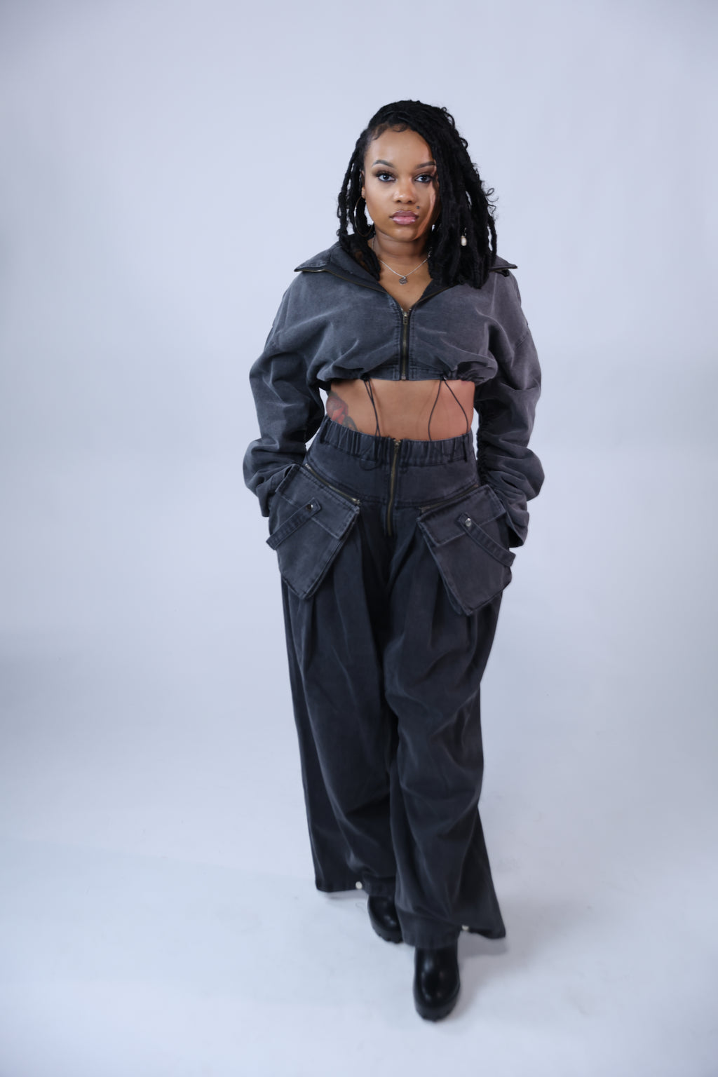 Black Denim 2 Piece Set – PejaAndAmari
